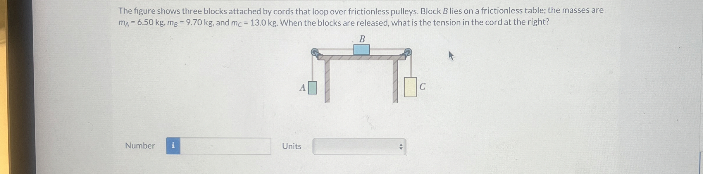 Solved The figure shows three blocks attached by cords that | Chegg.com