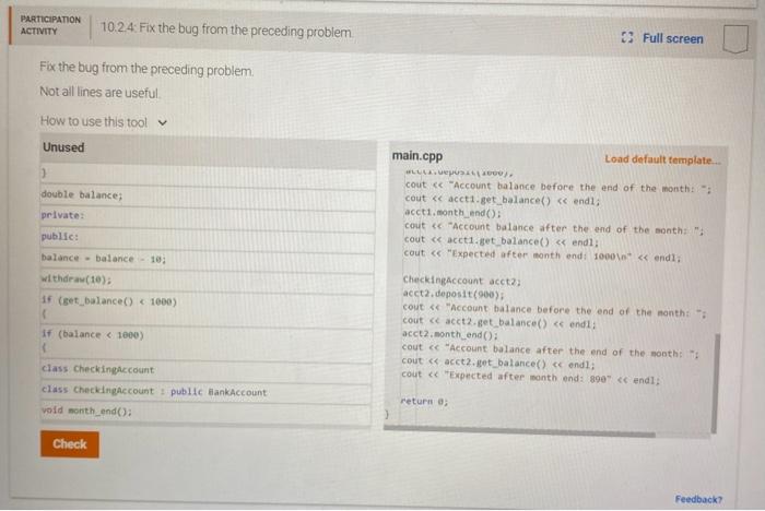 Solved c++PLEASE RELY ONLY ON THE UNUSED CODES THAT WERE | Chegg.com