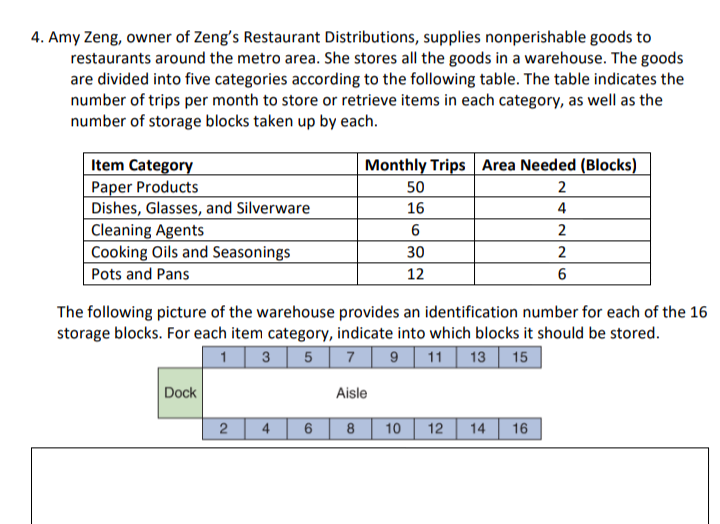 Solved 4. Amy Zeng, owner of Zeng's Restaurant | Chegg.com