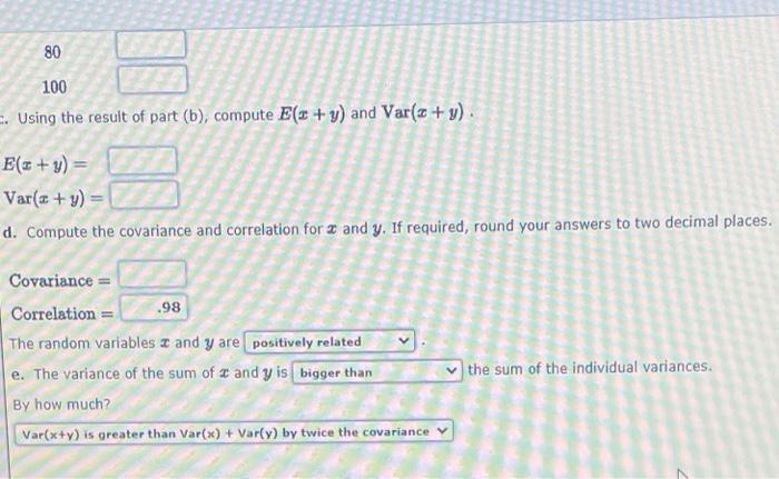 Solved Given Below Is A Bivariate Distribution For The 