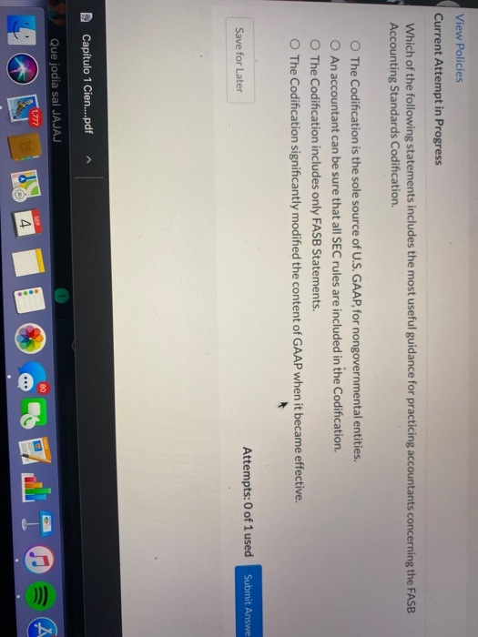 Solved View Policies Current Attempt in Progress Which of | Chegg.com