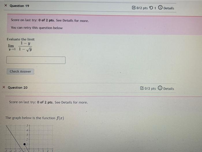 Solved X Question 19 B0/2 pts 1 Details Score on last try: 0 | Chegg.com Solved X Question 19 B0/2 pts 1 Details Score on last try: 0 | Chegg.com