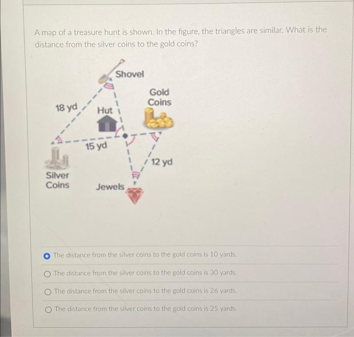 Solved A map of a treasure hunt is shown. In the figure, the | Chegg.com