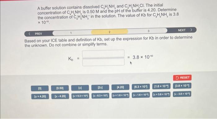 Solved A buffer solution contains dissolved C6H6NH2 and | Chegg.com