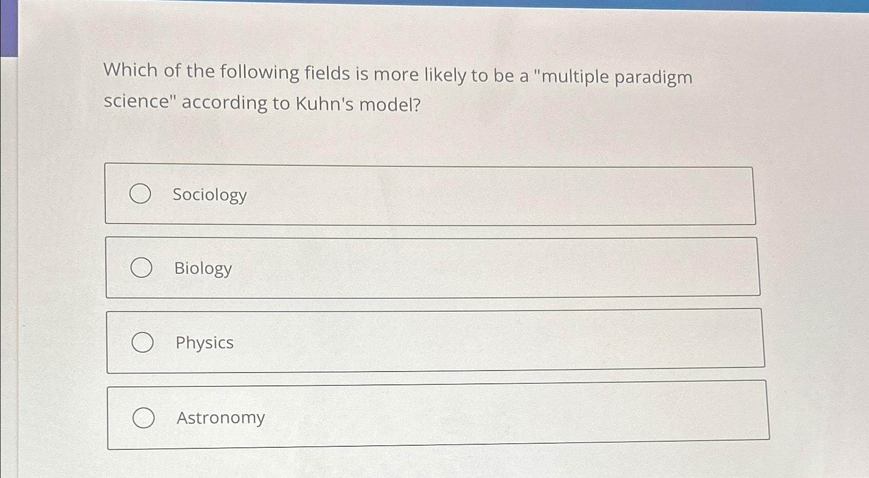 Solved Which of the following fields is more likely to be a | Chegg.com