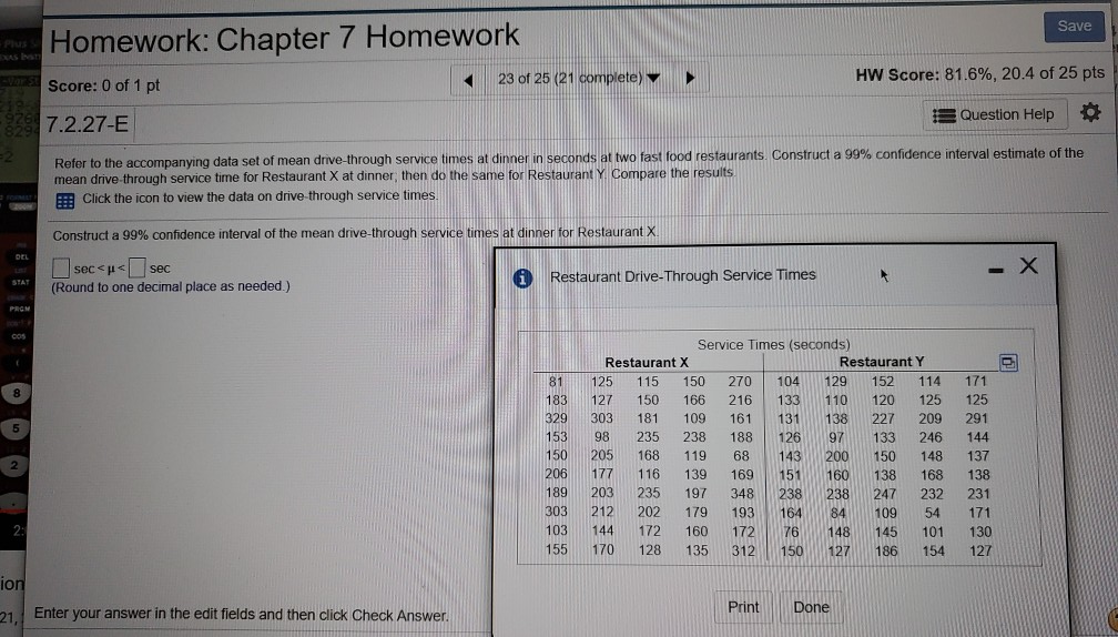 Solved Save Homework: Chapter 7 Homework Score: 0 of 1 pt 23 | Chegg.com Solved Save Homework: Chapter 7 Homework Score: 0 of 1 pt 23 | Chegg.com