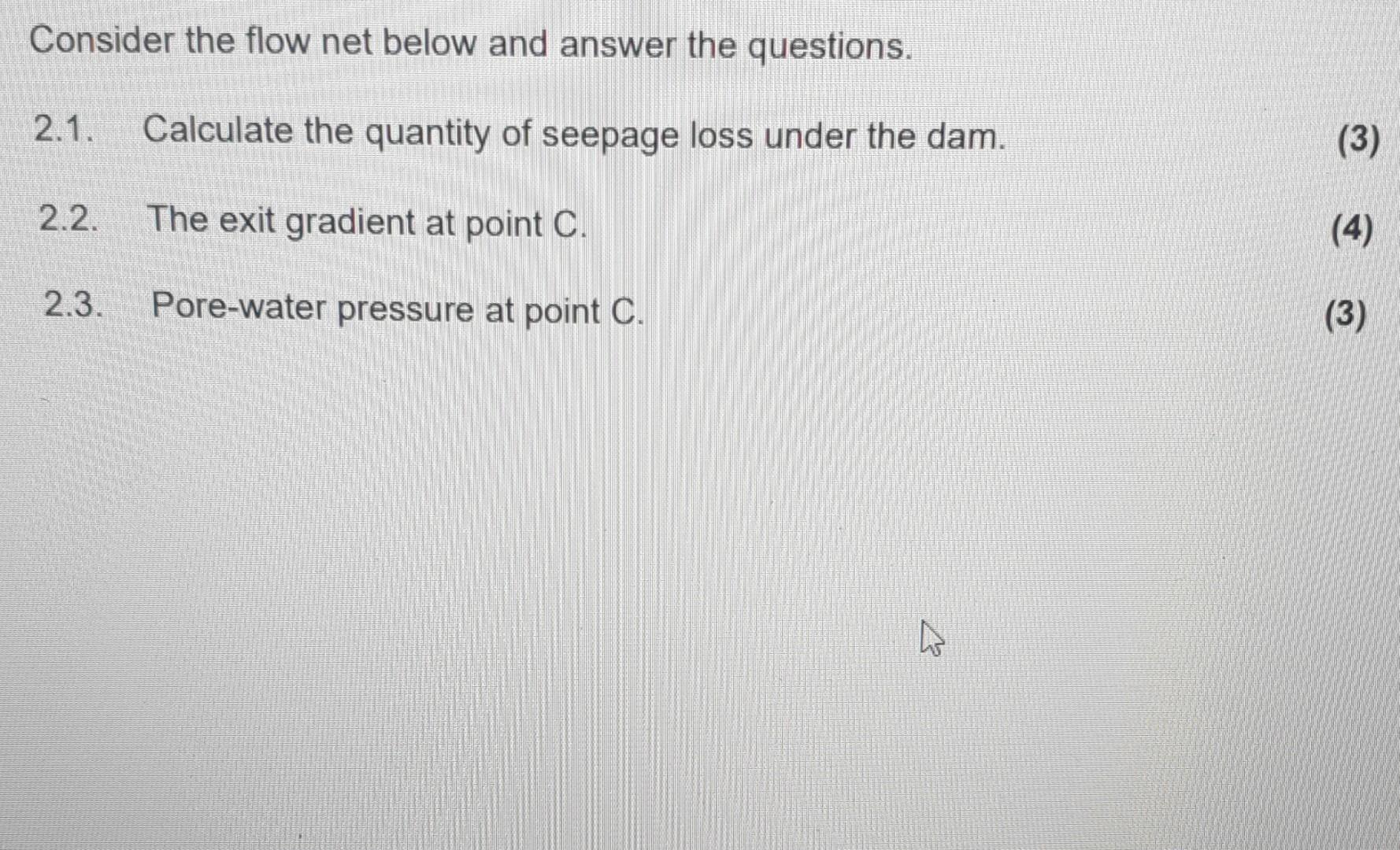 Consider the flow net below and answer the questions. | Chegg.com