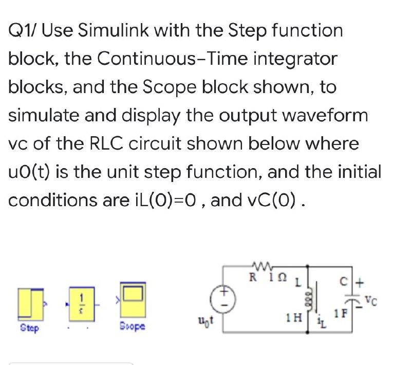Solved Q1/ Use Simulink with the Step function block, the | Chegg.com