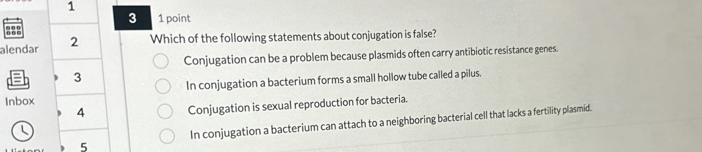 Solved 3,1 ﻿pointWhich of the following statements about | Chegg.com