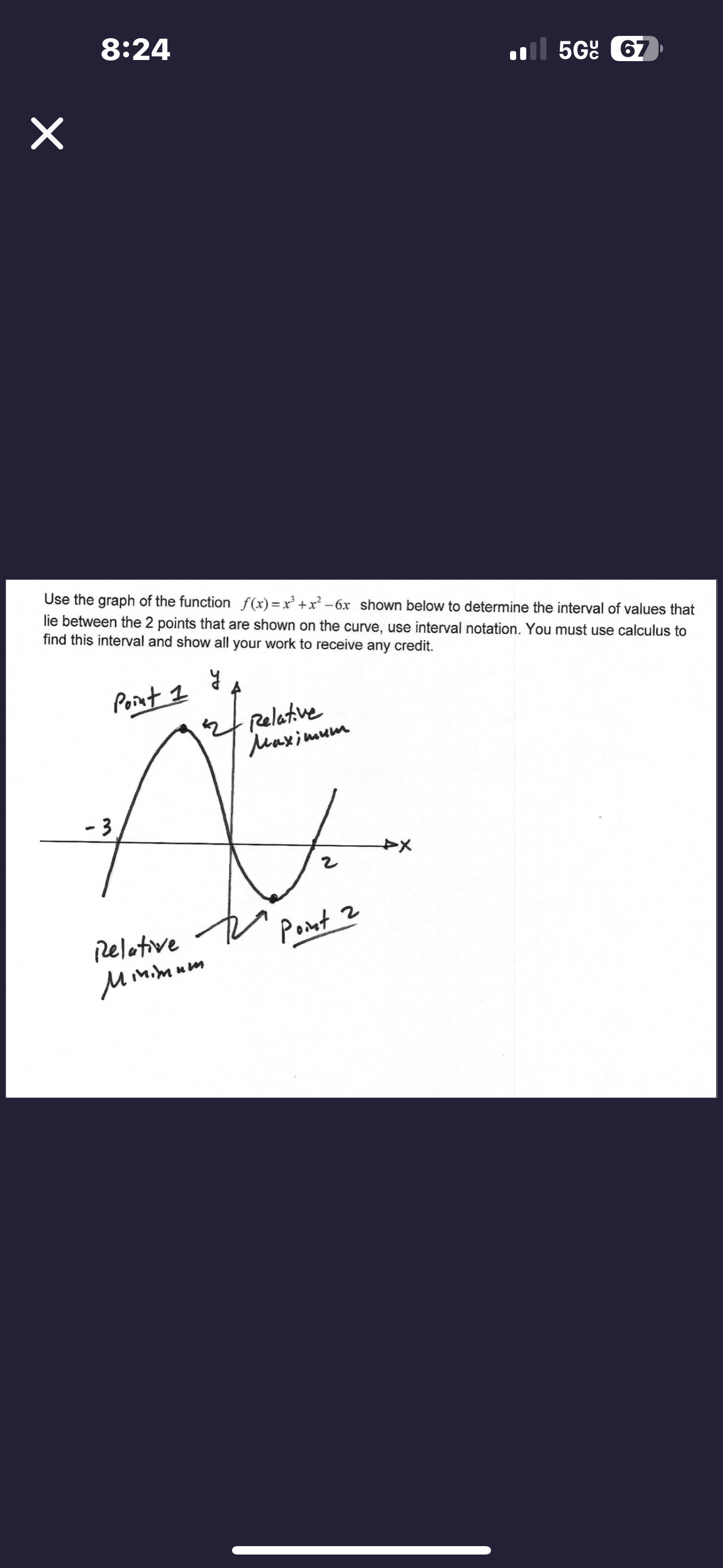 8:2456:67Use the graph of the function f(x)=x3+x2-6x | Chegg.com