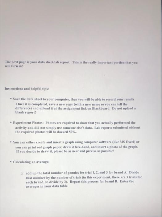 Biology - LAB I TOILET PAPER STRENGTH (An | Chegg.com