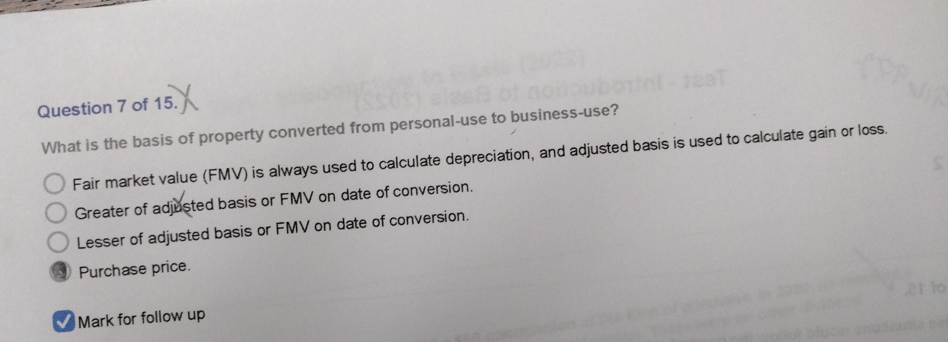 Solved Question 7 of 15. What is the basis of property | Chegg.com