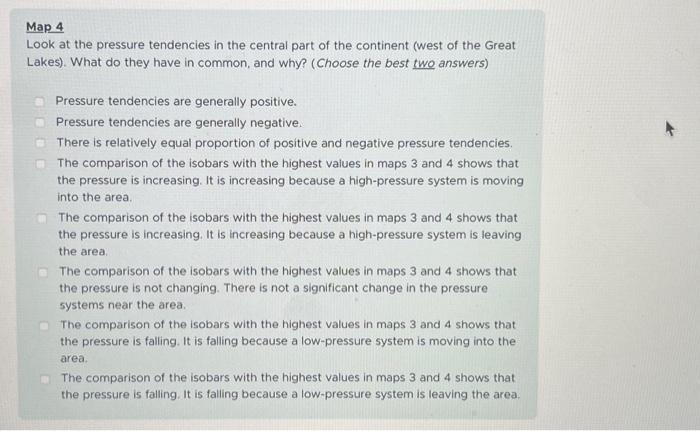 Solved Map 5 Give the pressure tendency (mb) for Chicago | Chegg.com