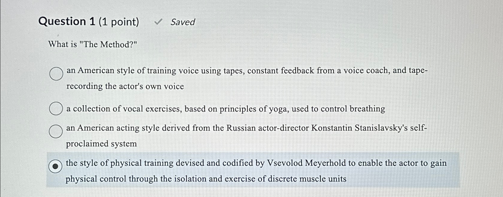 Solved Question 1 (1 ﻿point) ﻿SavedWhat is "The Method?"an | Chegg.com
