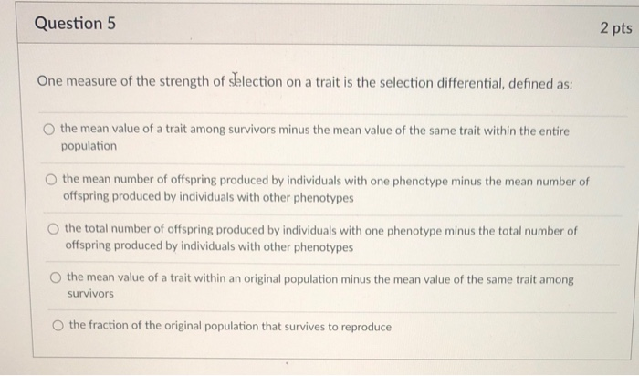 Solved Question 5 2 pts One measure of the strength of | Chegg.com
