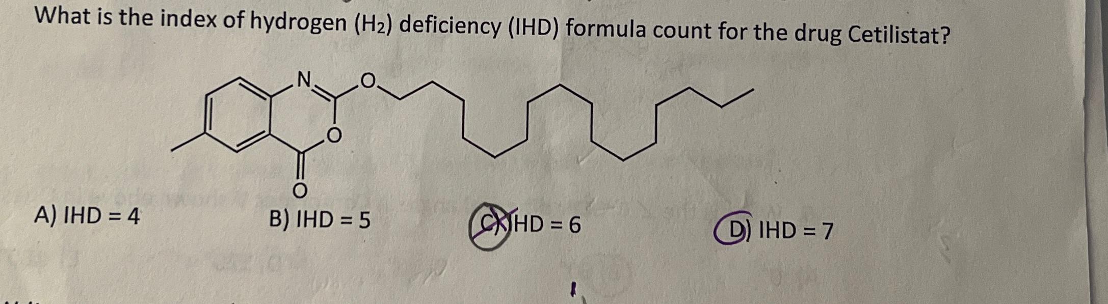 Solved What is the index of hydrogen (H2) ﻿deficiency (IHD) | Chegg.com