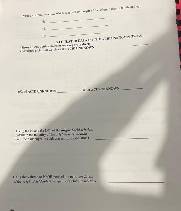 Solved Name Date 6.88 pH DATA SHEET: pH, BUFFERS AND K. Part | Chegg.com