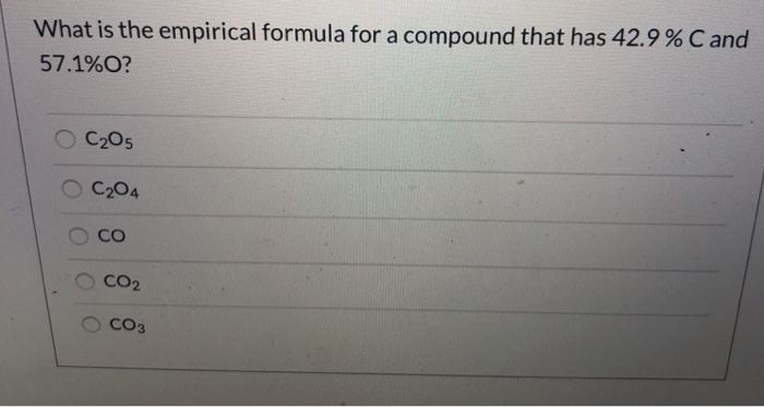 Solved What is the empirical formula for a compound that has | Chegg.com