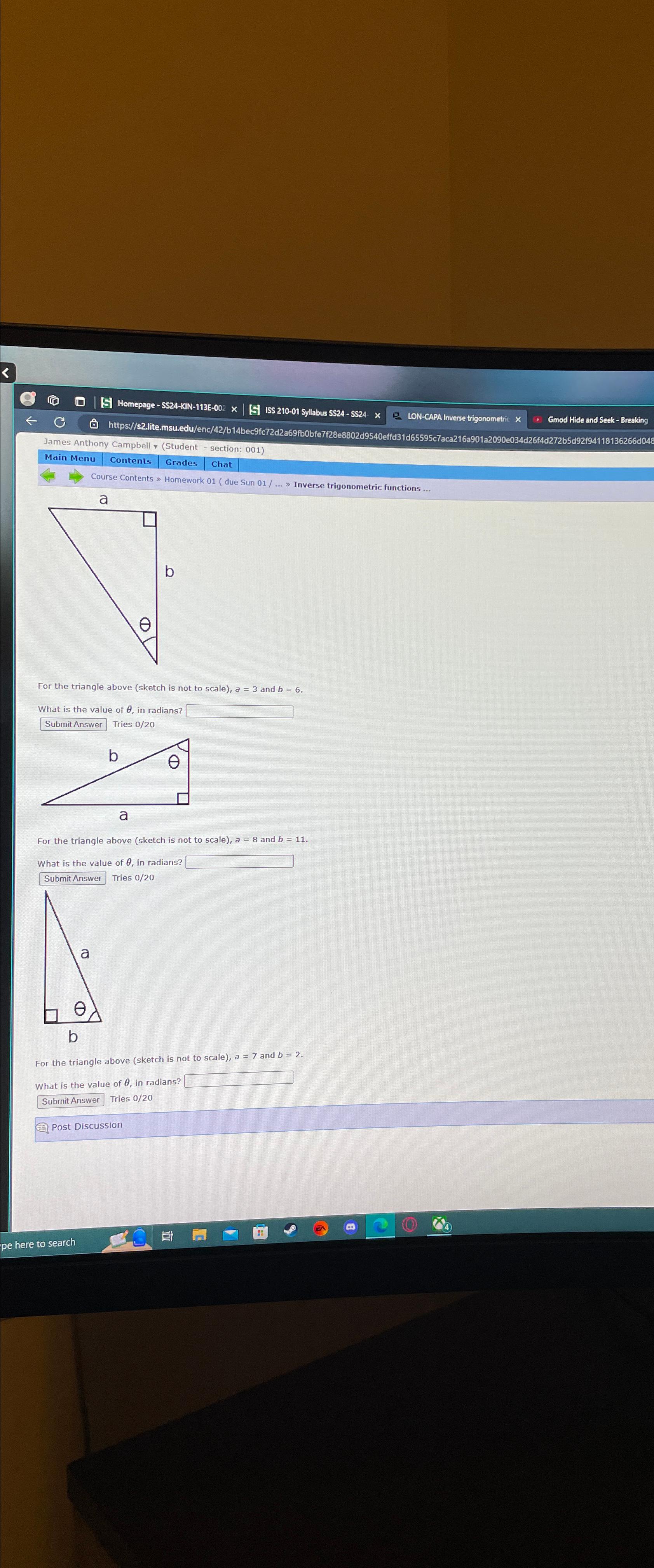 Solved For the triangle above (sketch isSubmit AnswerFor the | Chegg.com