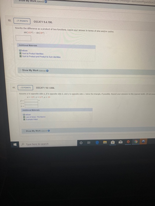Solved - 2 POINTS OSCAT19.2.062. Given that sin(a) - and cos | Chegg.com