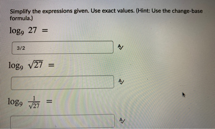 Solved Simplify the expressions given. Use exact values. | Chegg.com