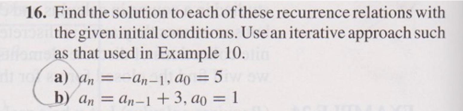 Solved Find the solution to each of these recurrence | Chegg.com