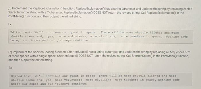 Solved goal : (implement a few stand-alone functions to | Chegg.com