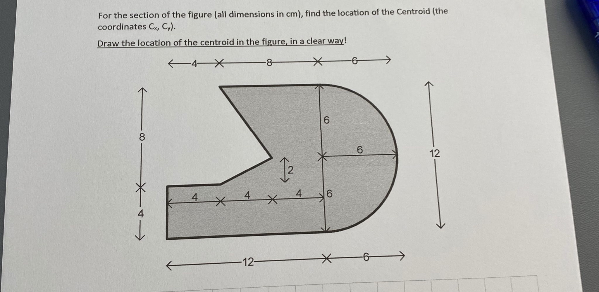 Solved For the section of the figure (all dimensions in | Chegg.com