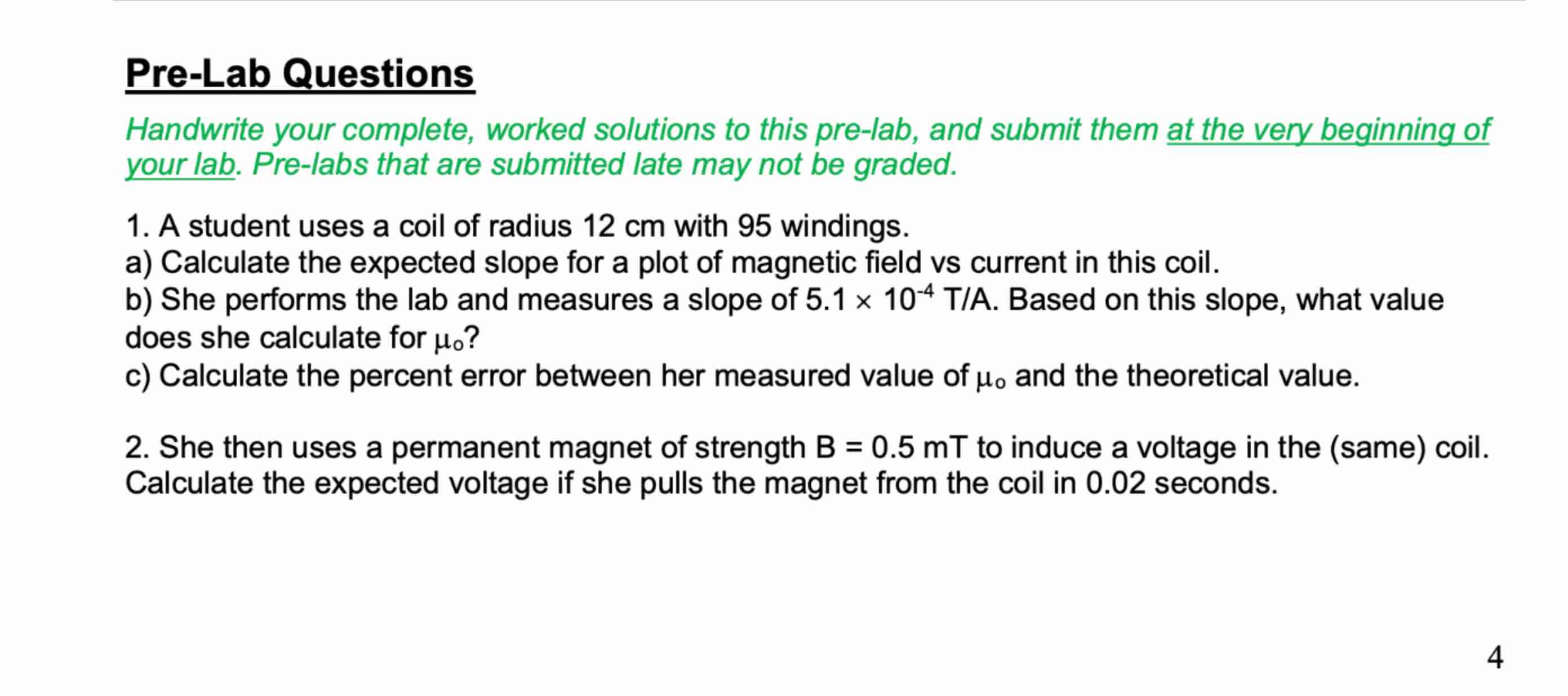 Solved Pre-Lab Questions Handwrite your complete, worked | Chegg.com