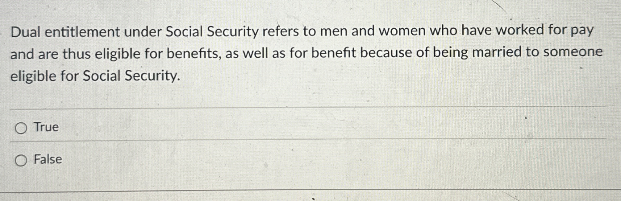 Solved Dual entitlement under Social Security refers to men | Chegg.com