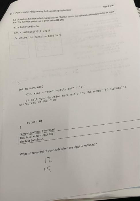 Solved ECE 175: Computer Programming for Engineering plaatio | Chegg.com