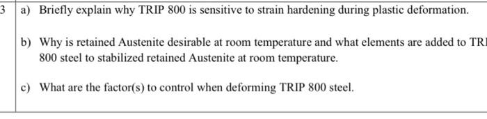 Solved a) Briefly describe the procedure to deform | Chegg.com