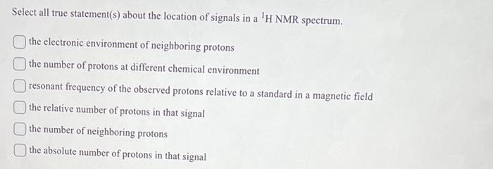 Solved Select all true statement(s) about the location of | Chegg.com