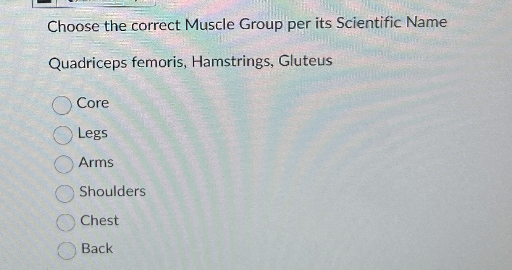 Solved Choose the correct Muscle Group per its Scientific | Chegg.com