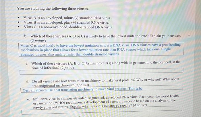 Solved You are studying the following three viruses. - Virus | Chegg.com