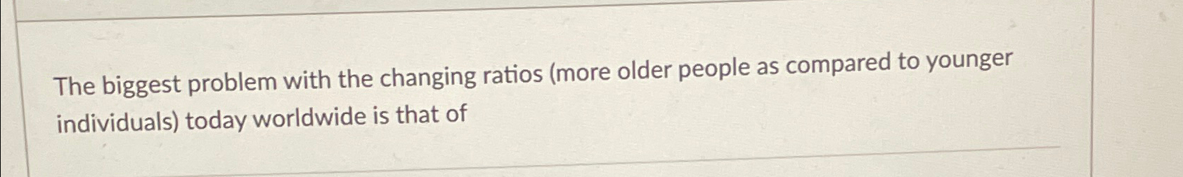 Solved The biggest problem with the changing ratios (more | Chegg.com