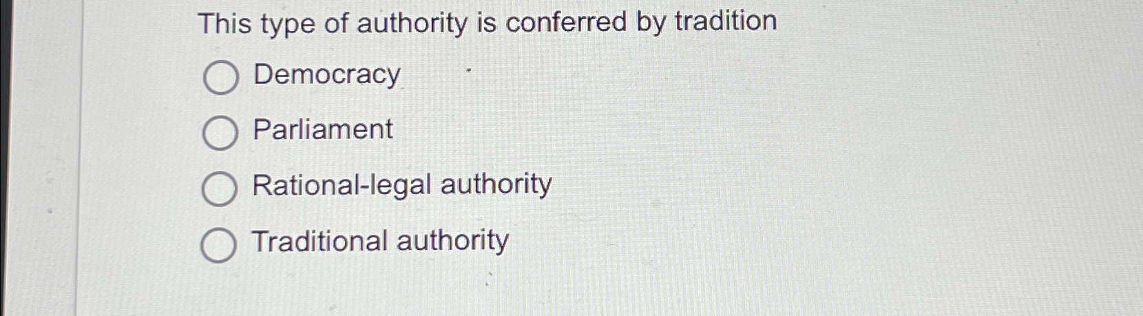 Solved This type of authority is conferred by | Chegg.com