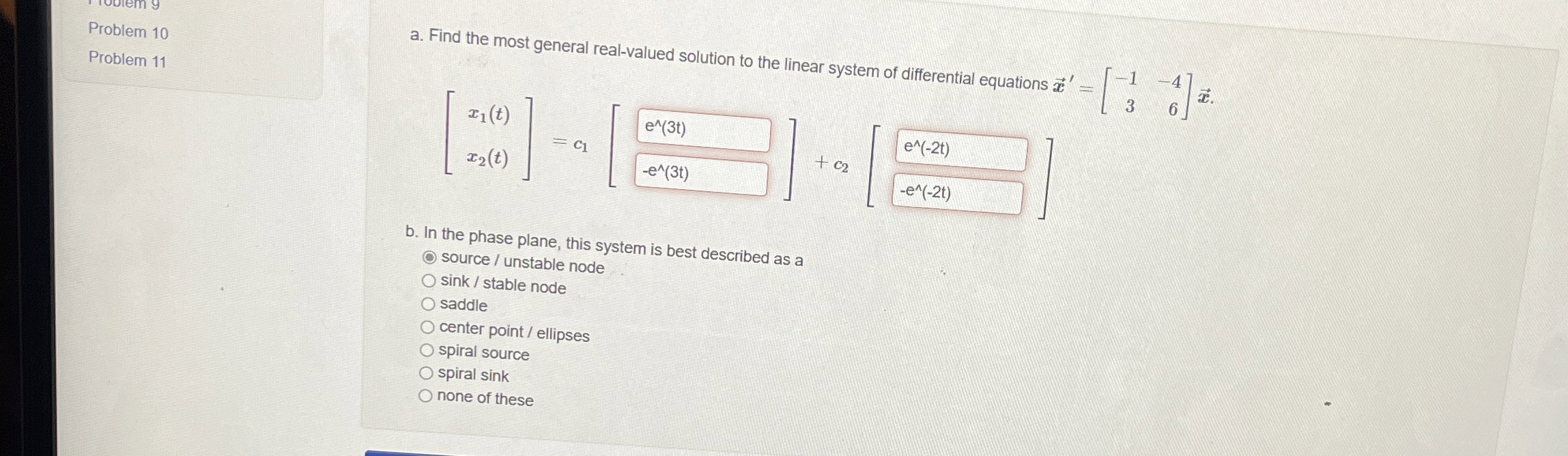 Solved Problem 10Problem 11a. ﻿Find the most general | Chegg.com