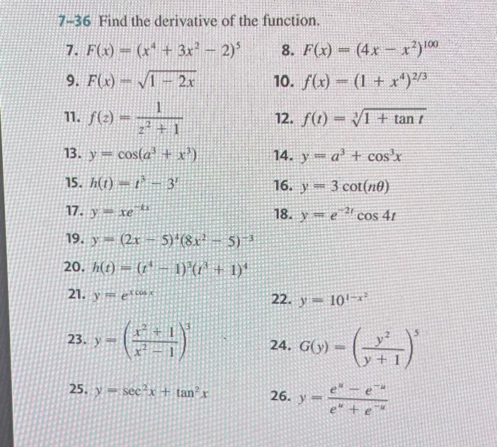 Solved 21-31 Find the derivative of the function using the | Chegg.com
