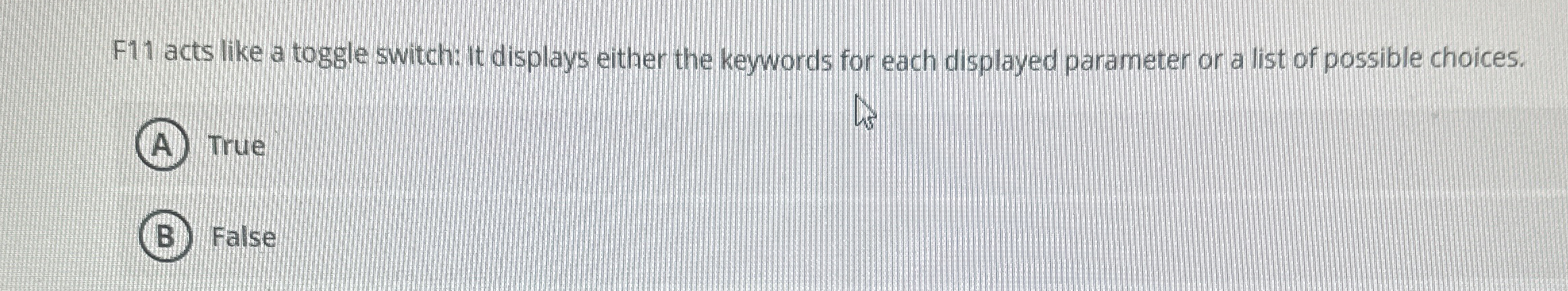 Solved F11 ﻿acts like a toggle switch: It displays either | Chegg.com