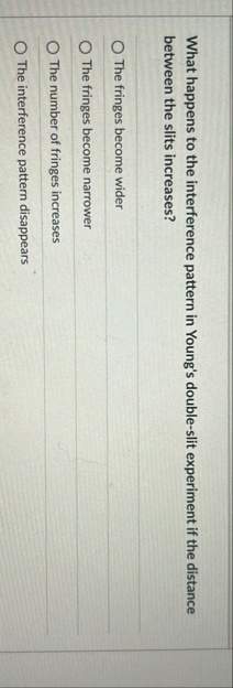 Solved What happens to the interference pattern in Young's | Chegg.com