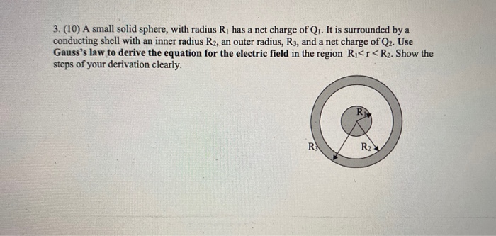 Solved 3. (10) A small solid sphere, with radius R. has a | Chegg.com