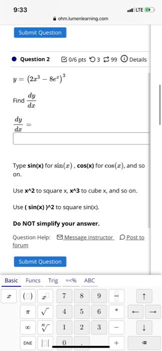 Solved 9:33 LTE ohm.lumenlearning.com Textbook section: | Chegg.com