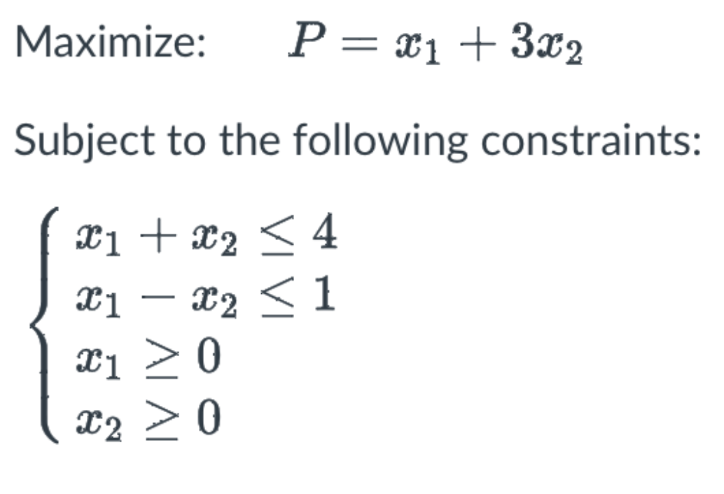 Solved Maximize: ,P=x1+3x2, ﻿using the simplex method | Chegg.com