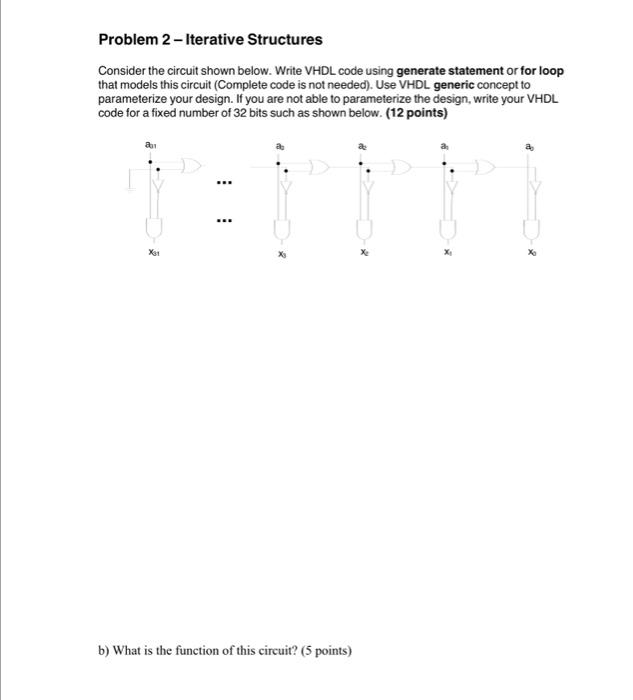 Solved Problem 2 Iterative Structures Consider The Circuit 0226
