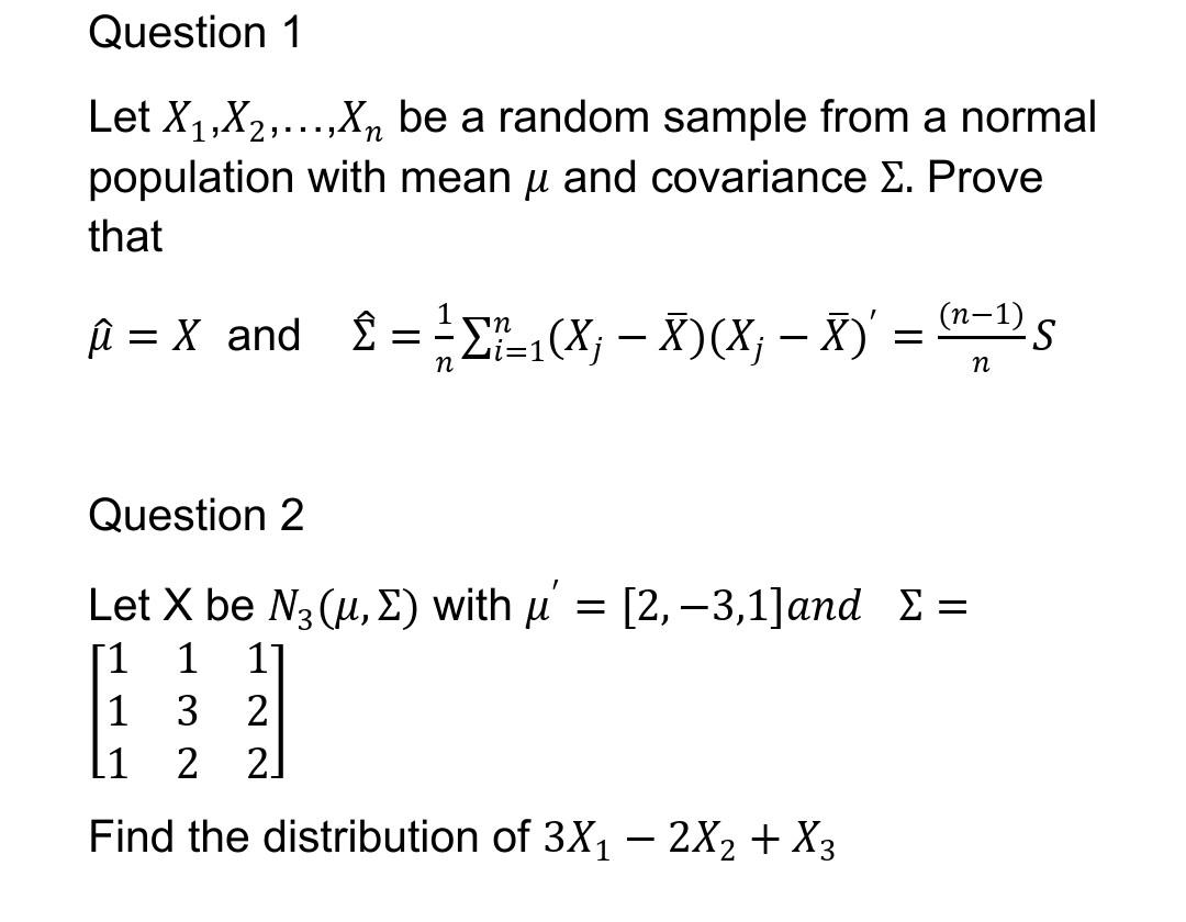 Let X1,X2,…,Xn be a random sample from a normal | Chegg.com
