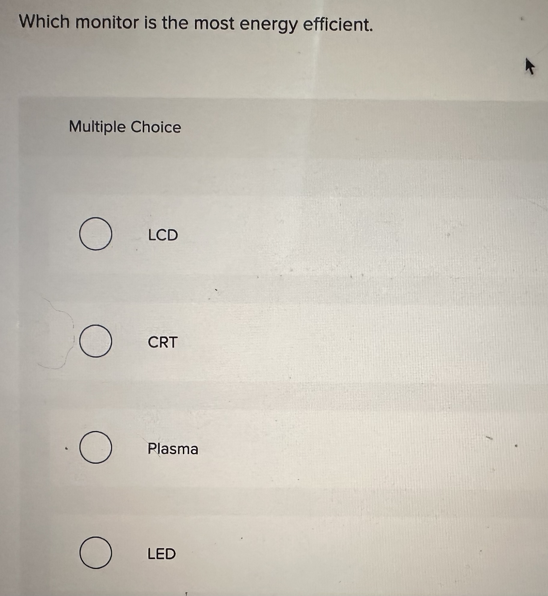 Solved Which monitor is the most energy efficient.Multiple | Chegg.com
