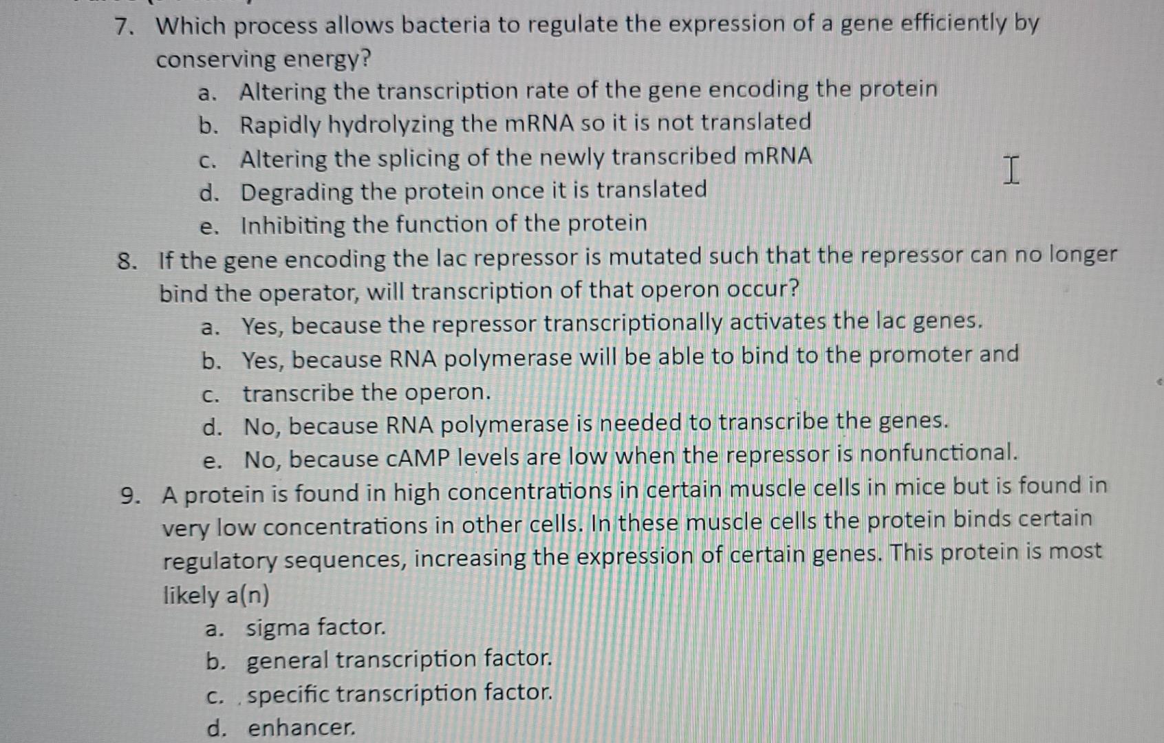 Solved 7. Which process allows bacteria to regulate the | Chegg.com