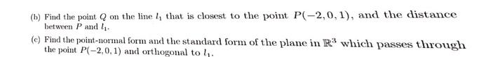 Solved (a) Find the point-parallel form and the parametric | Chegg.com