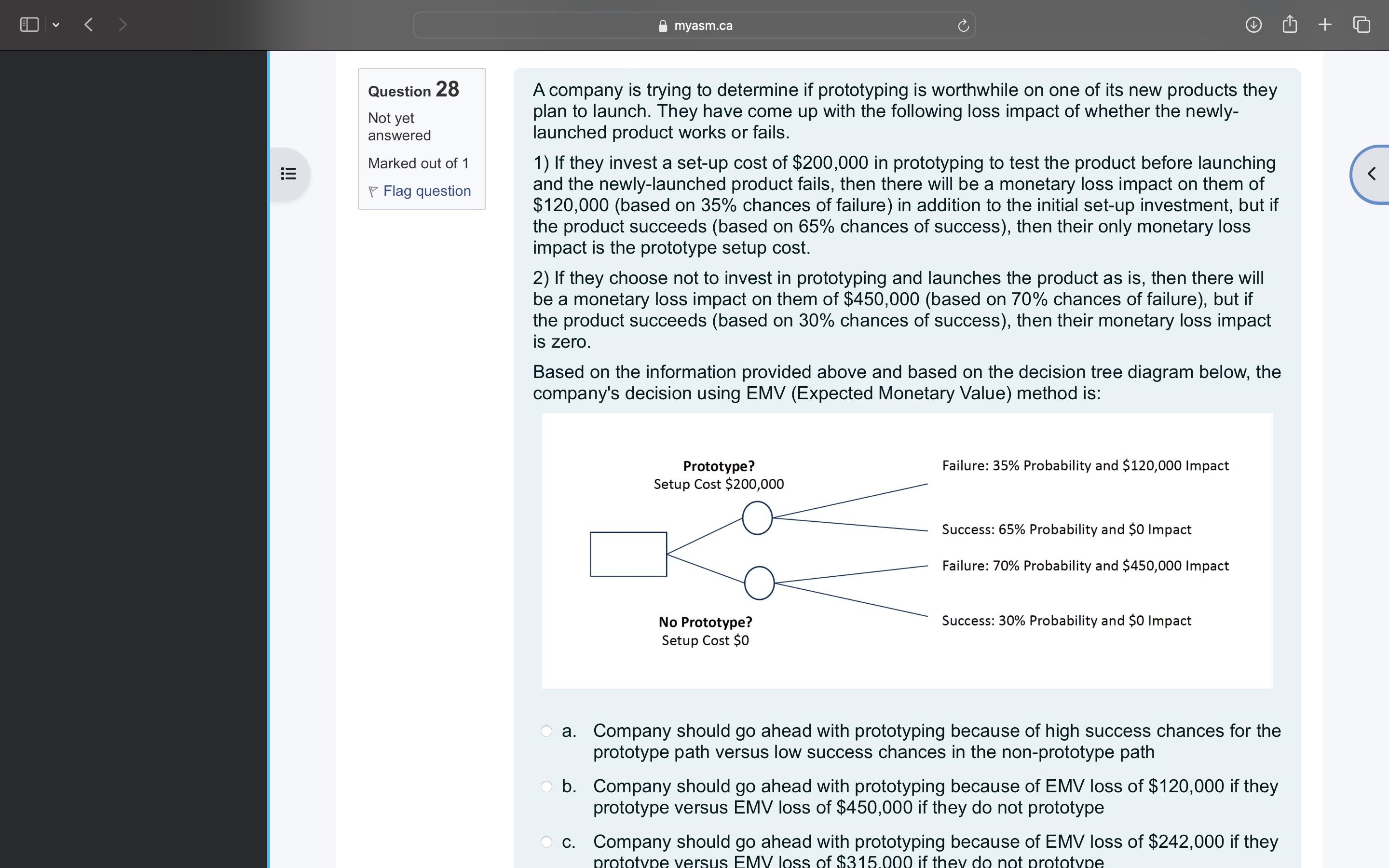 Solved A company is trying to determine if prototyping is | Chegg.com